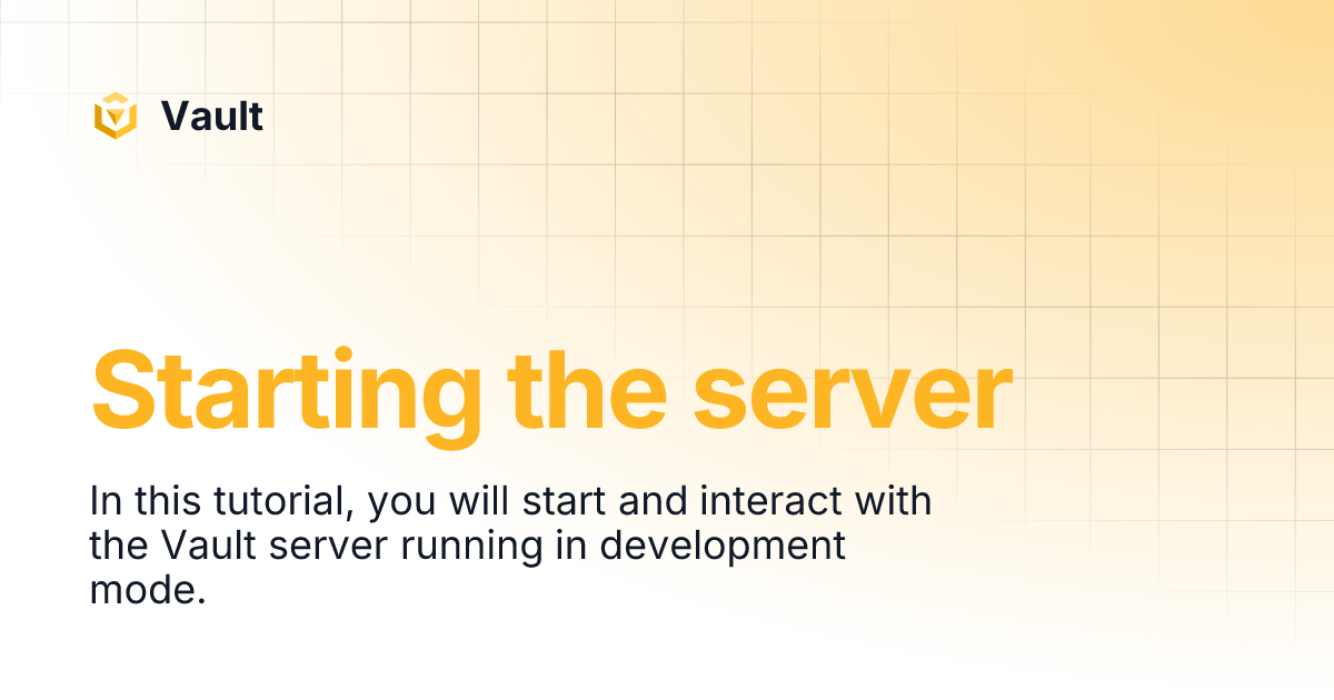 Starting the server | Vault