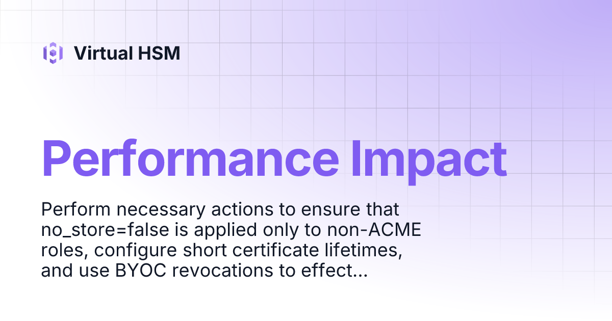 Performance Impact | Virtual HSM