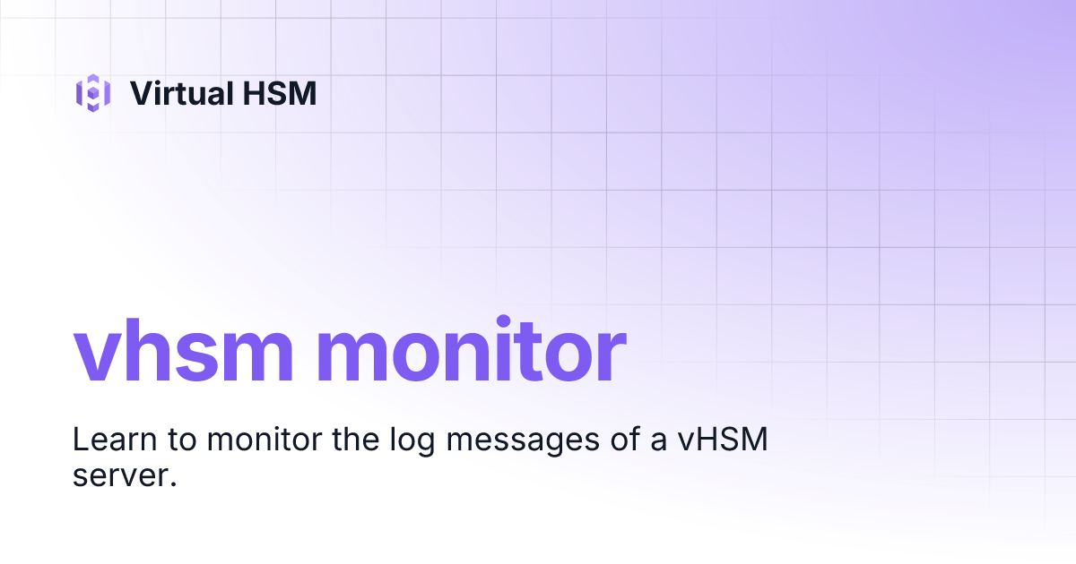vhsm monitor | Virtual HSM
