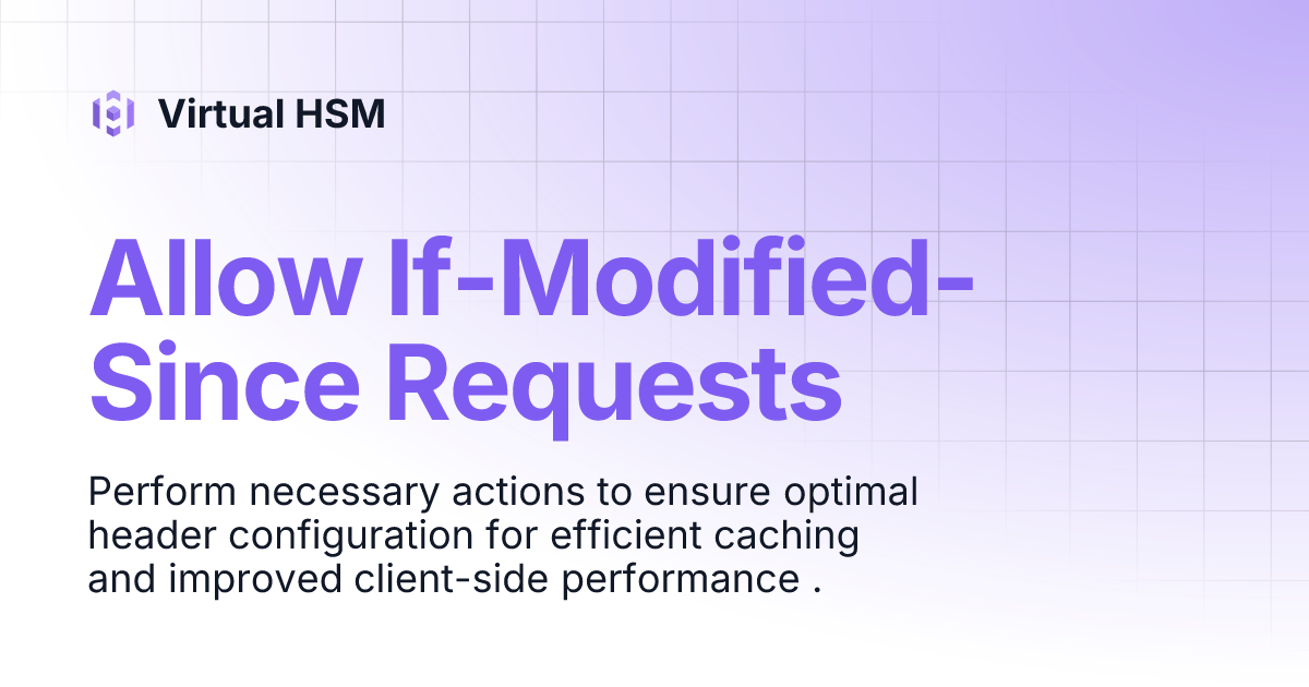 Allow If-Modified-Since Requests | Virtual HSM